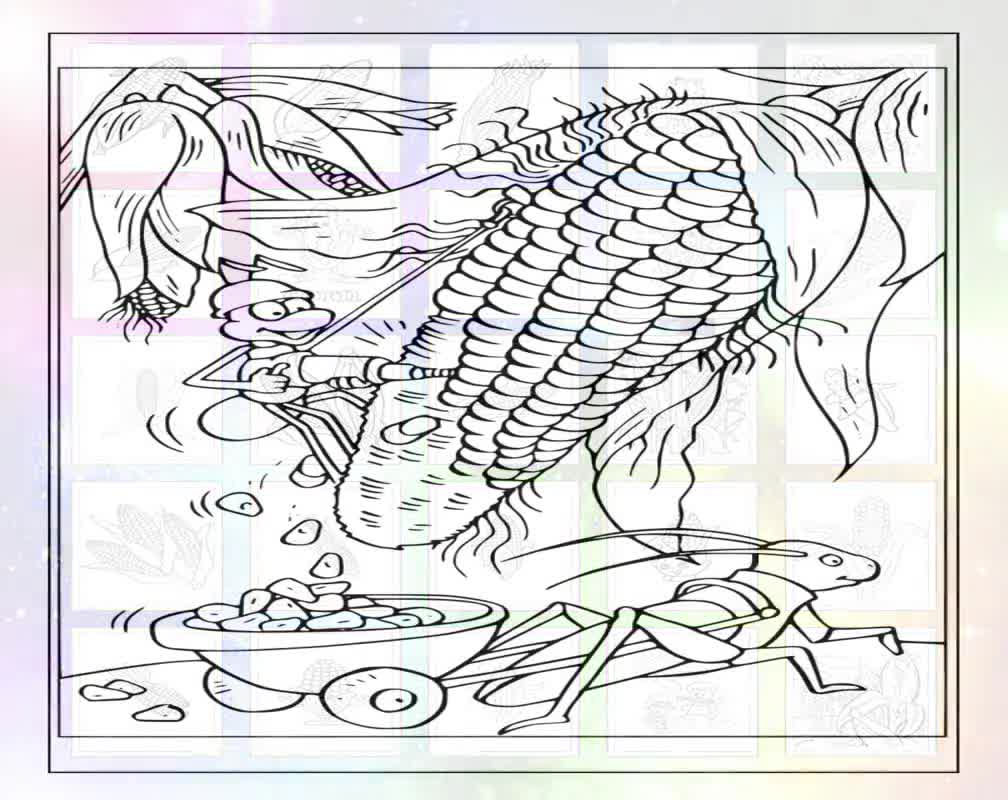 free printable corn stalks coloring pages