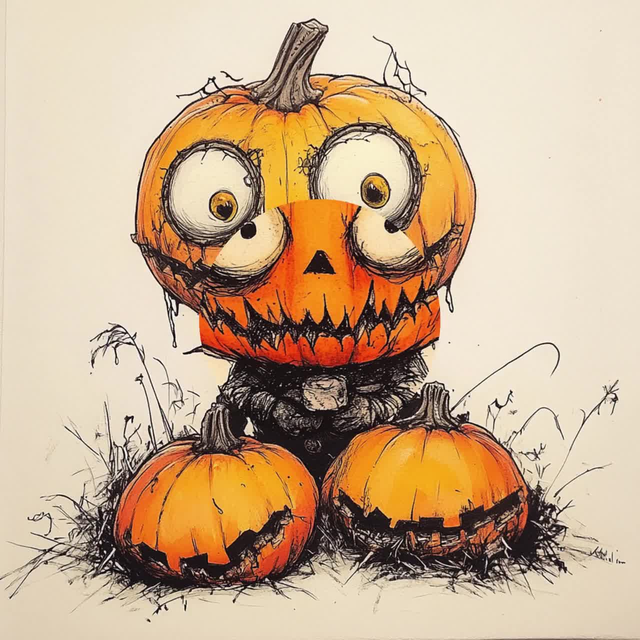 Scary Cartoon Pumpkin