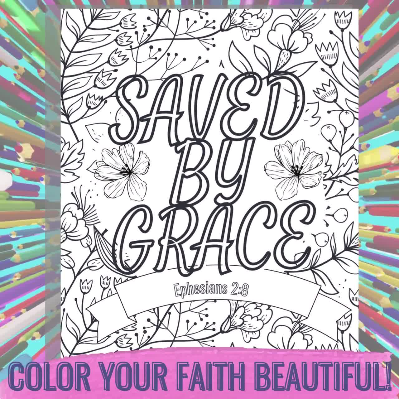 Grace Coloring Page Printable Pdf Biblical Word Grace Coloring Page