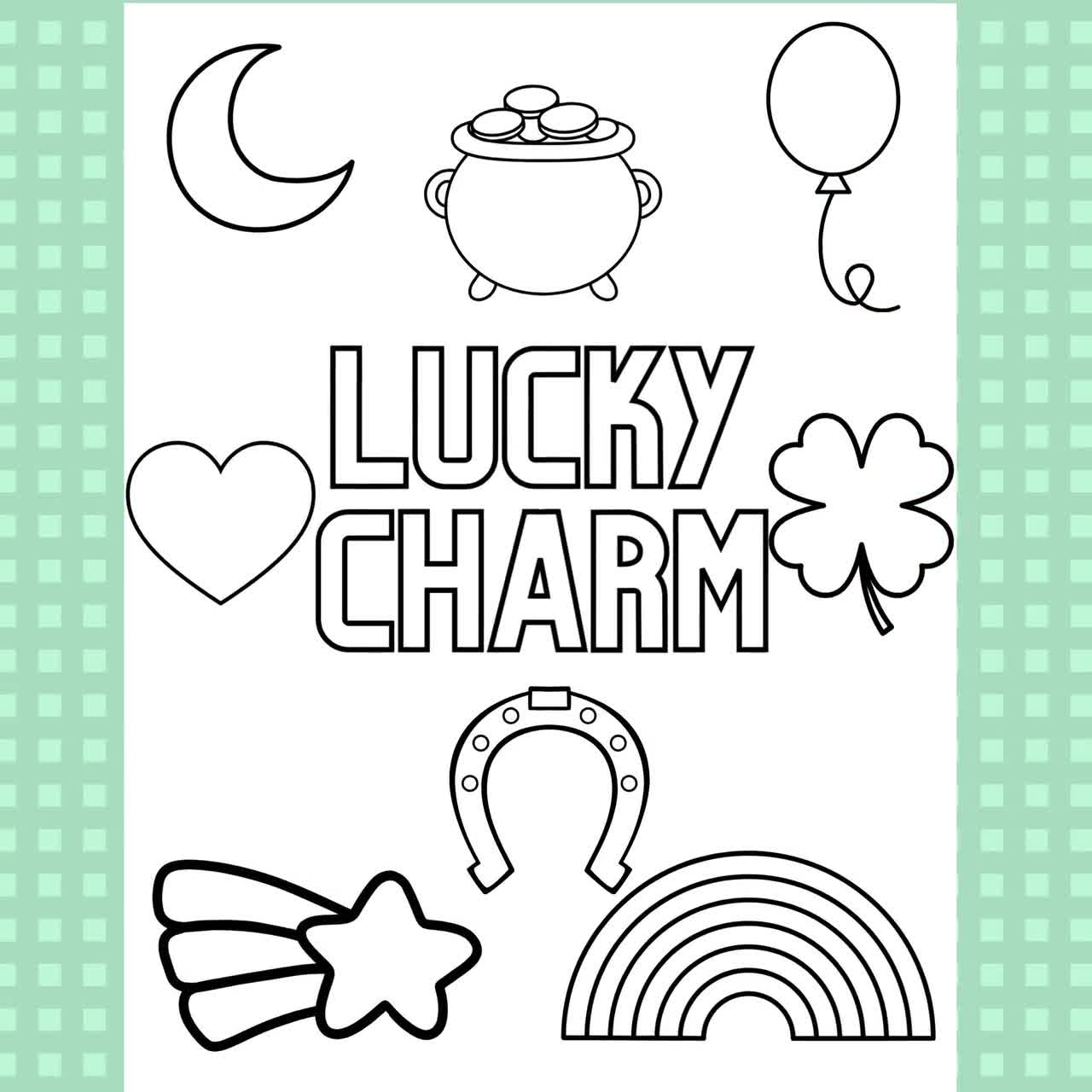 lucky charm coloring pages