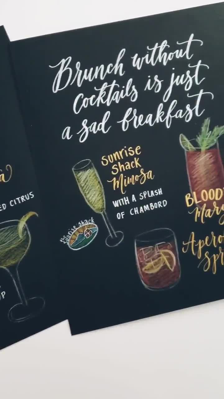 Signature Drink + Bar Menu Set for Wedding or Event | Custom PVC Signs ...