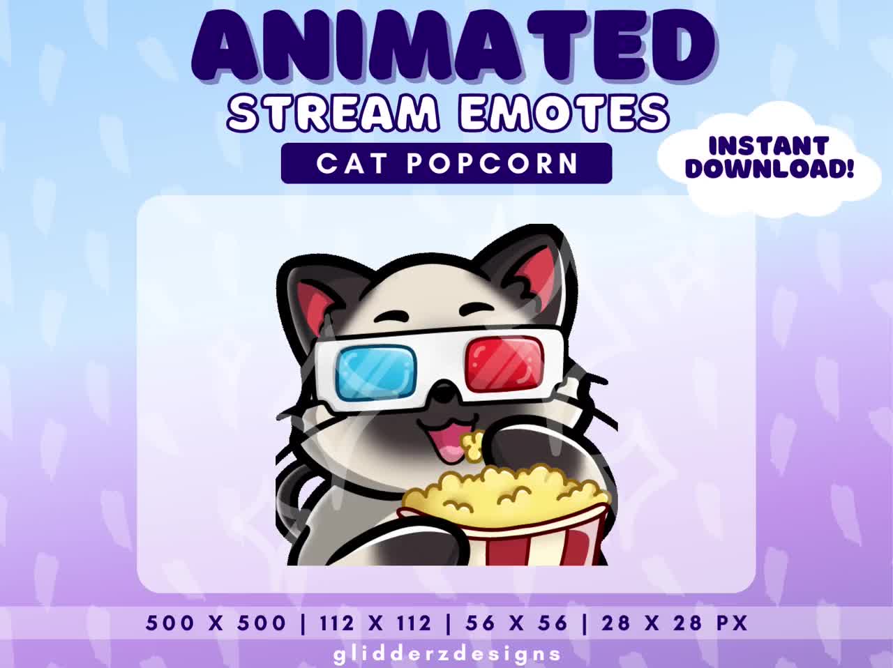 Geanimeerde Popcorn Emoticon Cat In Popcorn Box Emoji | AI Emoji