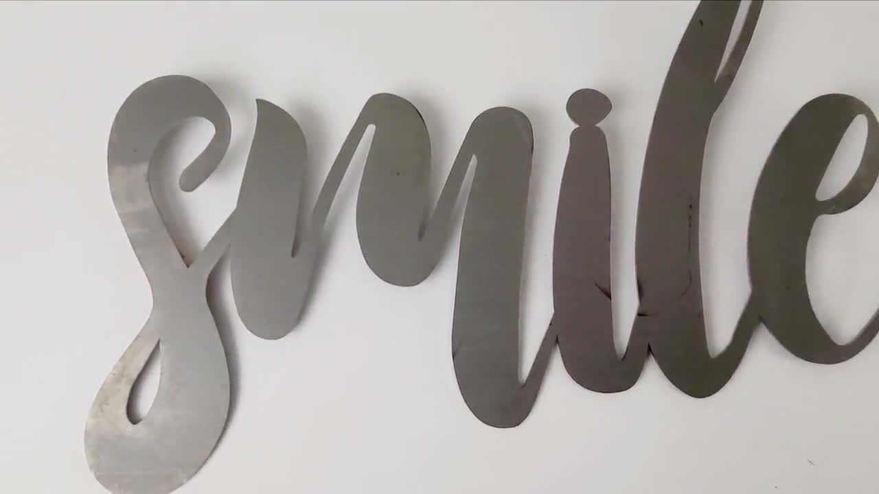 Script Text Art Smile Printable Art "Smile" Cursive Smile Wall Art