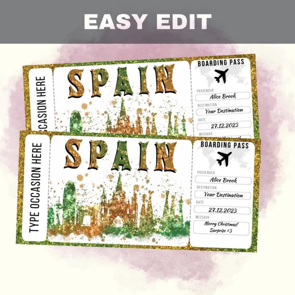 Spanish Plane Ticket Clipart