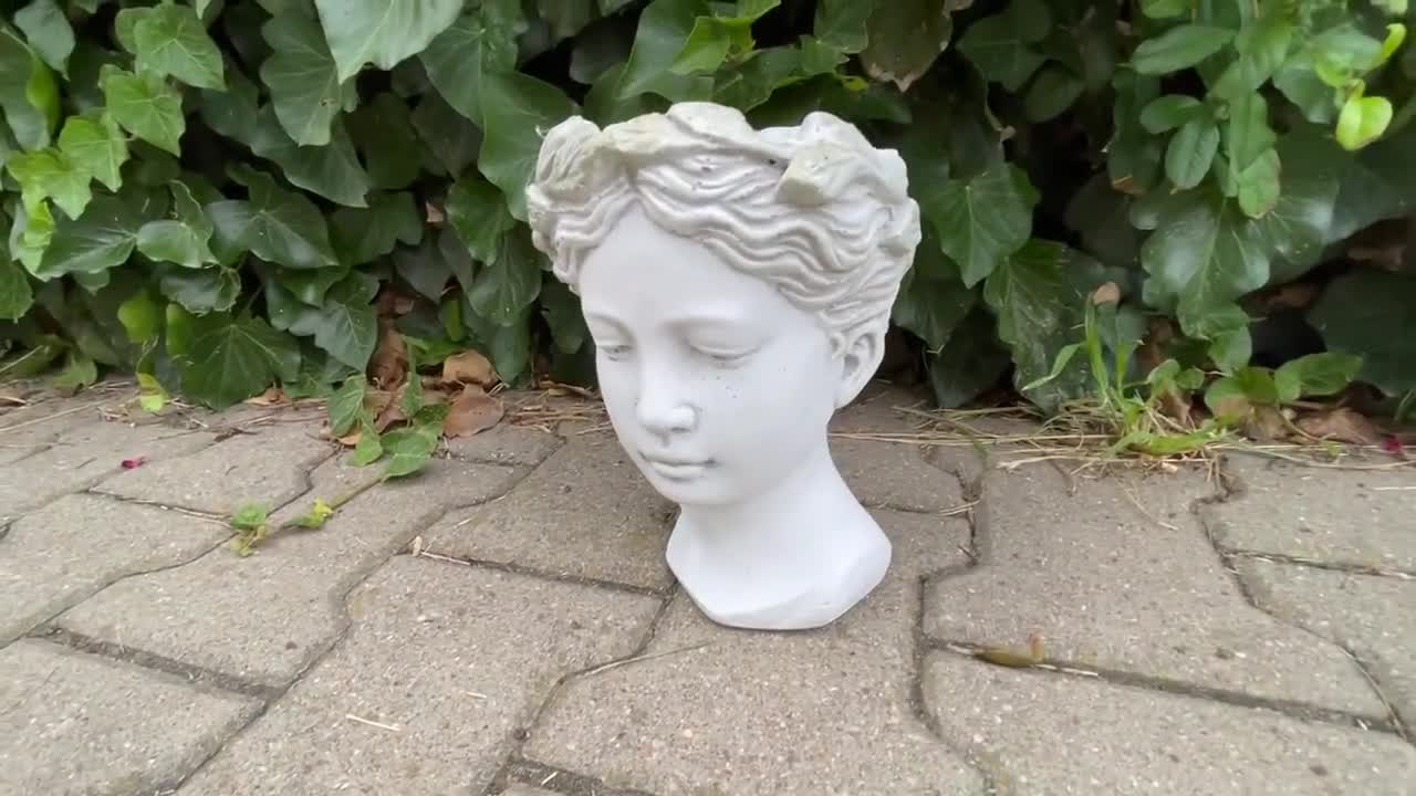 Concrete Head Planters Garden
