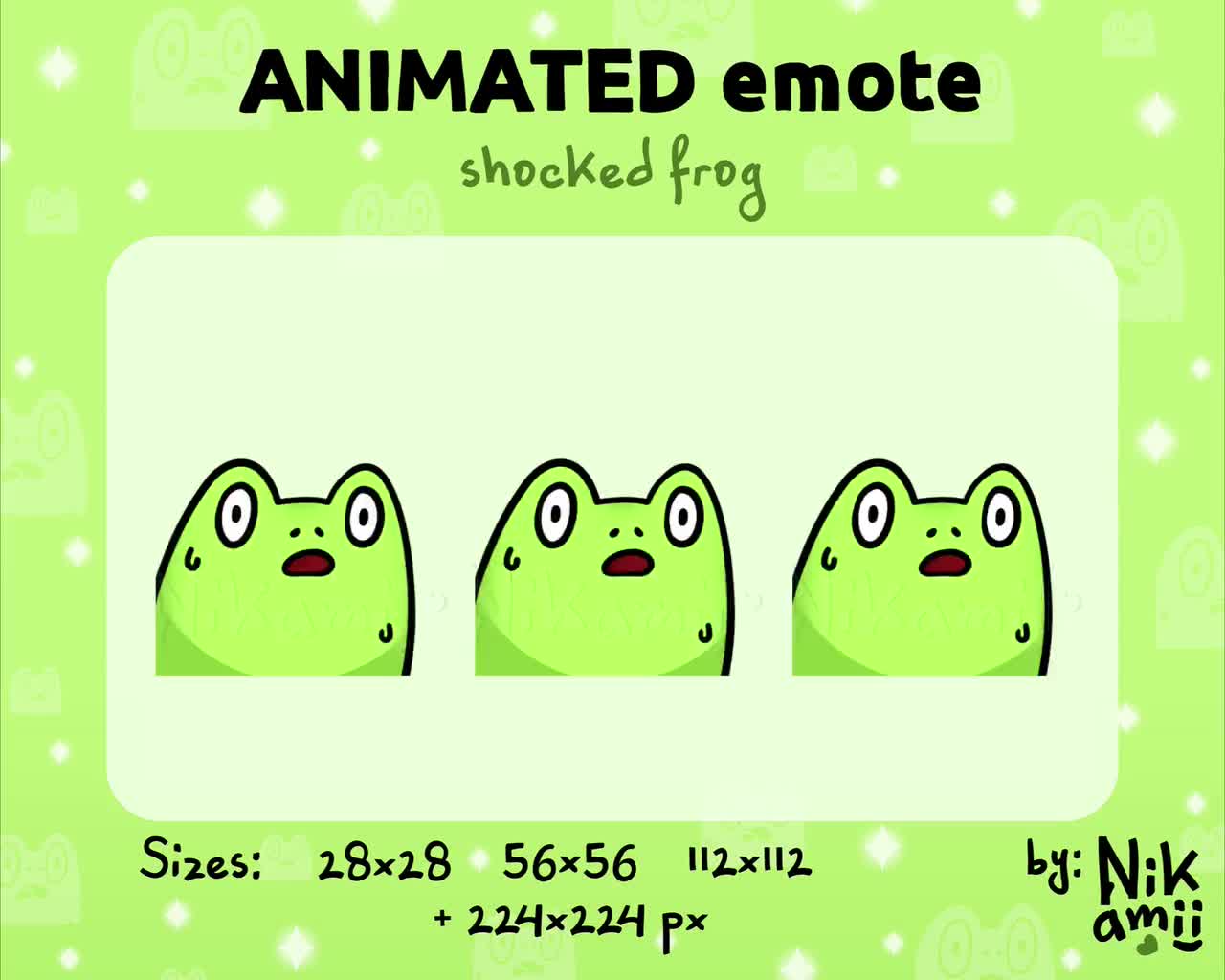 Shocked Frog ANIMATED Emote Twitch Kick Emote Discord