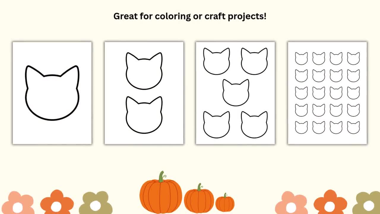 Printable Cat Face Outline