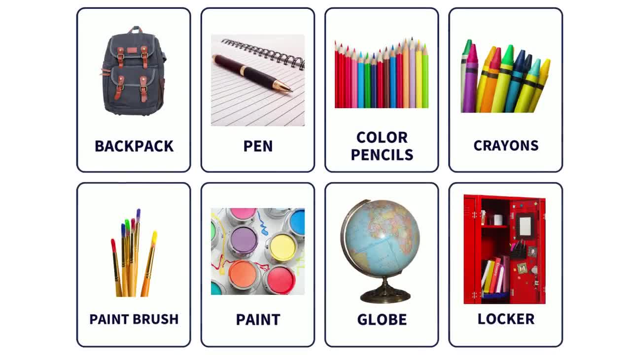 Utiles Escolares Vocabulario School Supplies Vocabulary Domino School