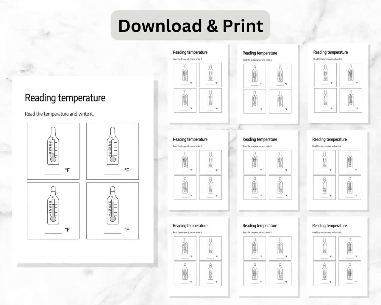 Fahrenheit Thermometer Worksheet