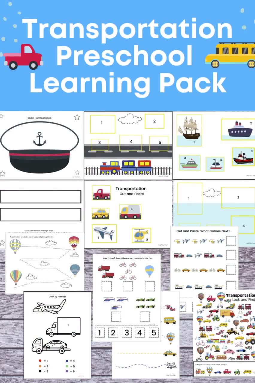 Transportation Preschool Worksheets 15+ Free Printable Transportation