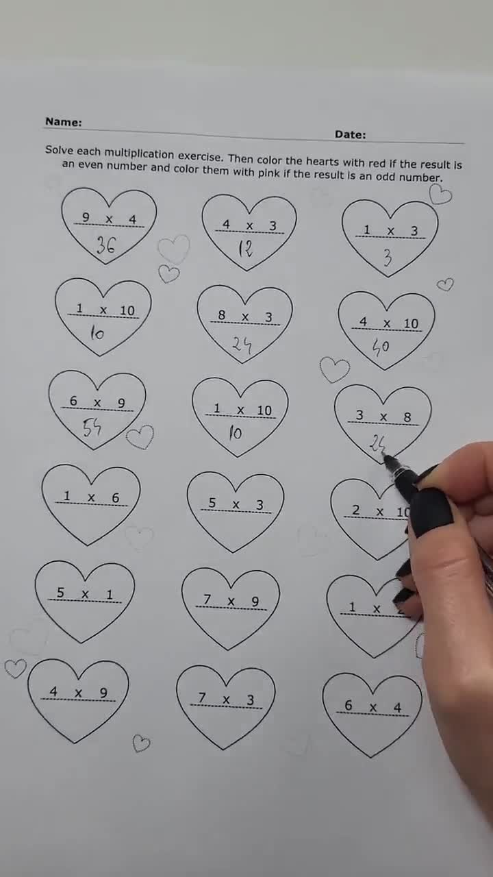 Valentine Multiplication Worksheets Valentine's Day Math Activities