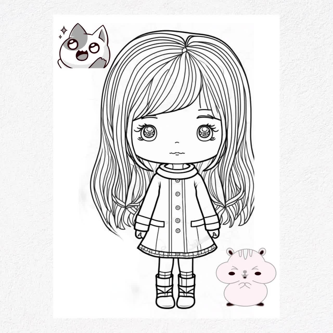 Cute Chibi Coloring Pages Cute Chibi Free Printable Coloring Pages ...