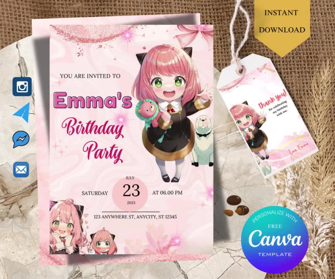 Anime Blank Invitations Haikyu!! Birthday Invitation Volleyball