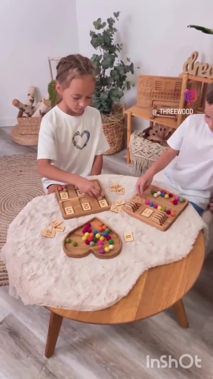 Learning Blocks Children Montessori Wooden Sensory Math Board Stick ...