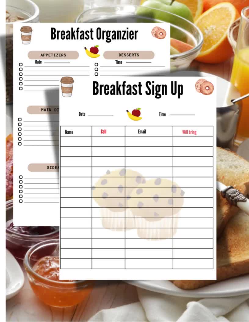 Breakfast Potluck Sign Up Sheet Template 7 Free Sample Potluck Sign In