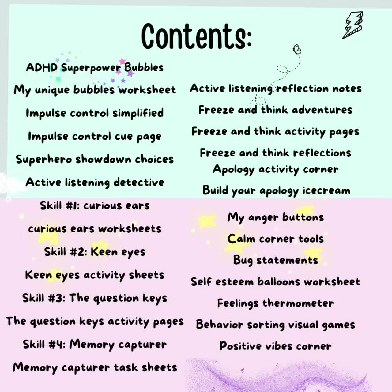 Worksheets For Adhd Children Adhd Worksheets | TPT