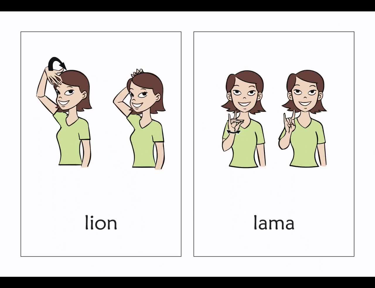 Zoo Animal Sign Language Asl Flash Cards Zoo Animals Sign Language