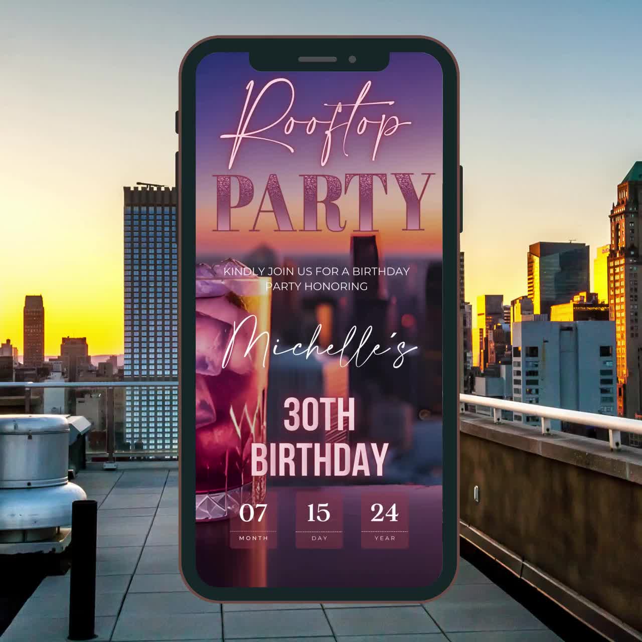 Rooftop Party Invitations