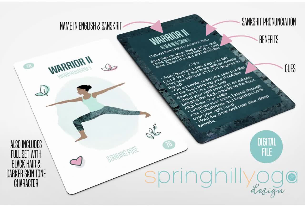 Cue Cards The Original Yoga Asana Cards - Workout Deck With Over 120 ...
