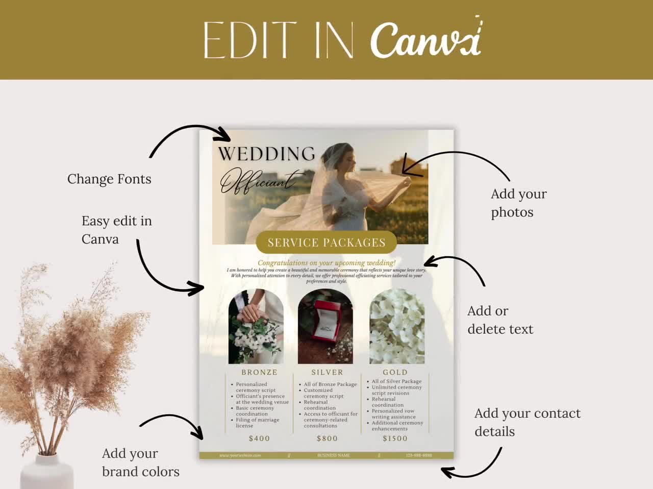 Officiant Wedding Packages Flyer Best Way To Create A Wedding Website