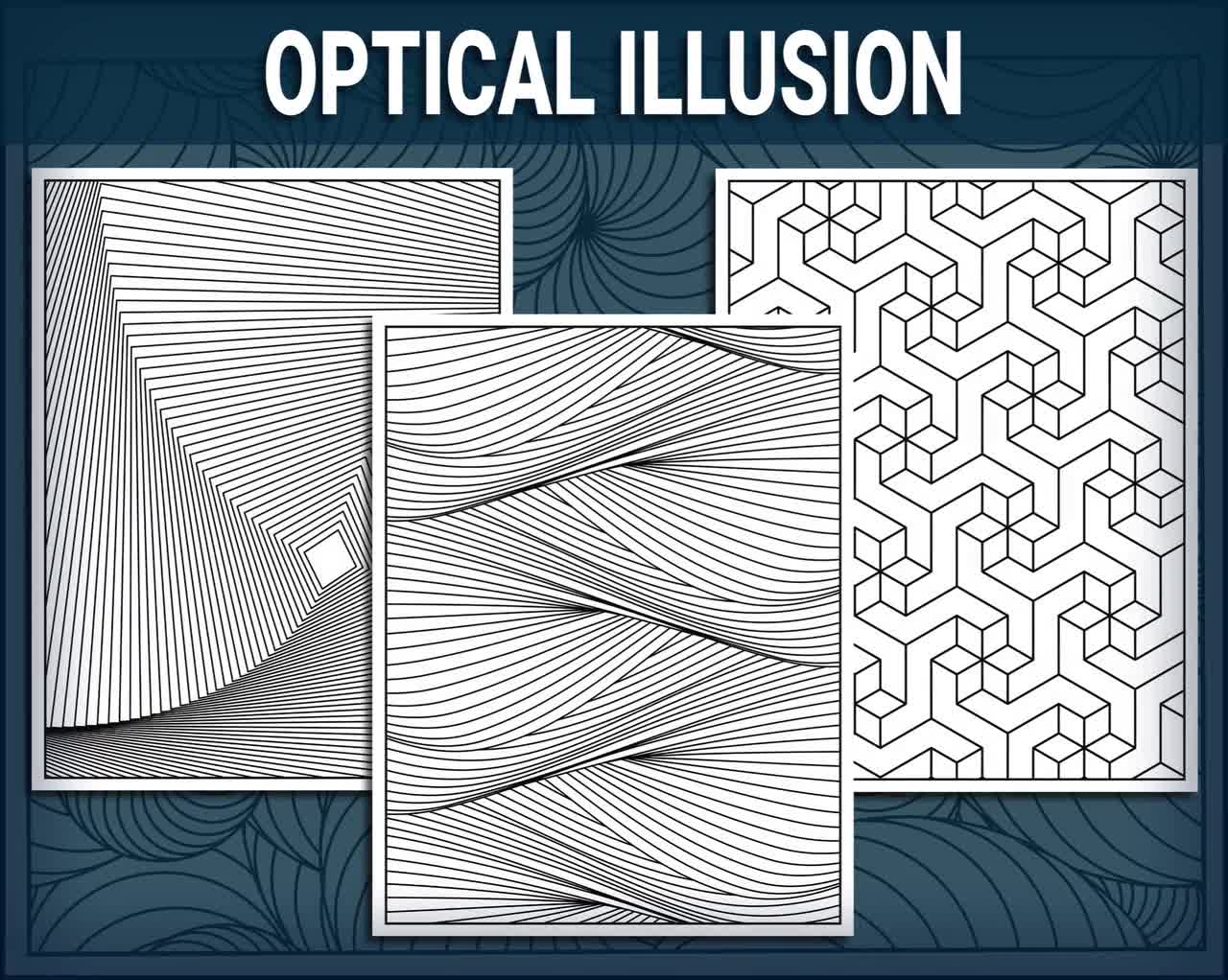 Optical Illusions Coloring Pages Printable Optical Illusion Coloring